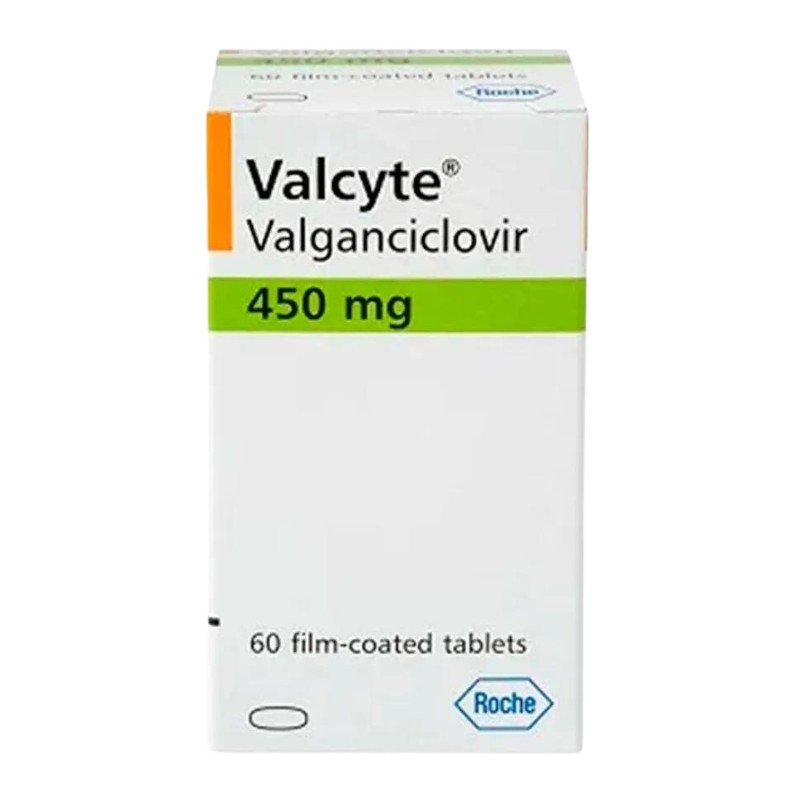 VALCYTE 450 mg, caja con 60 tabletas